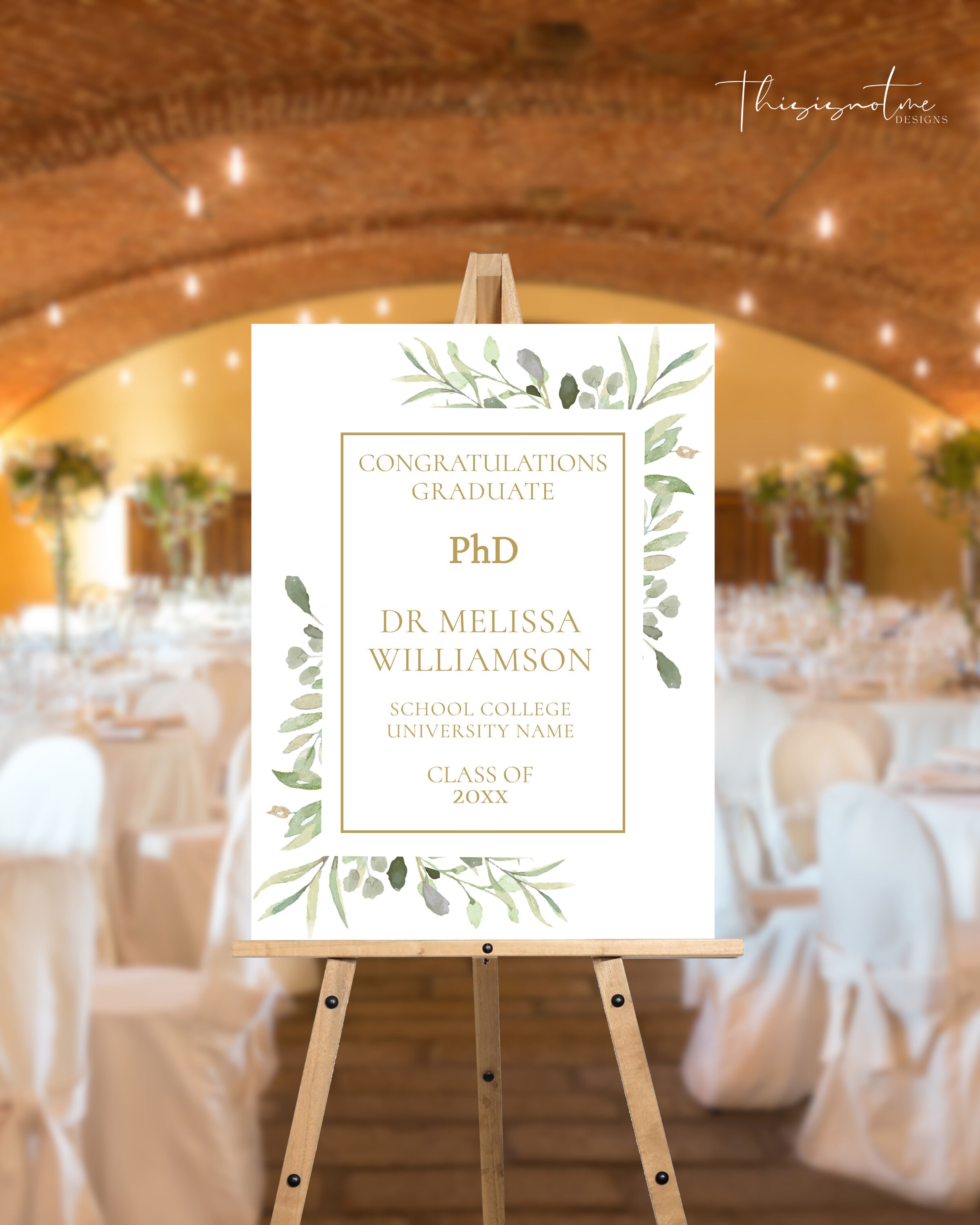 Phd Graduation Welcome Sign Template, Editable Modern Phd Graduation ...