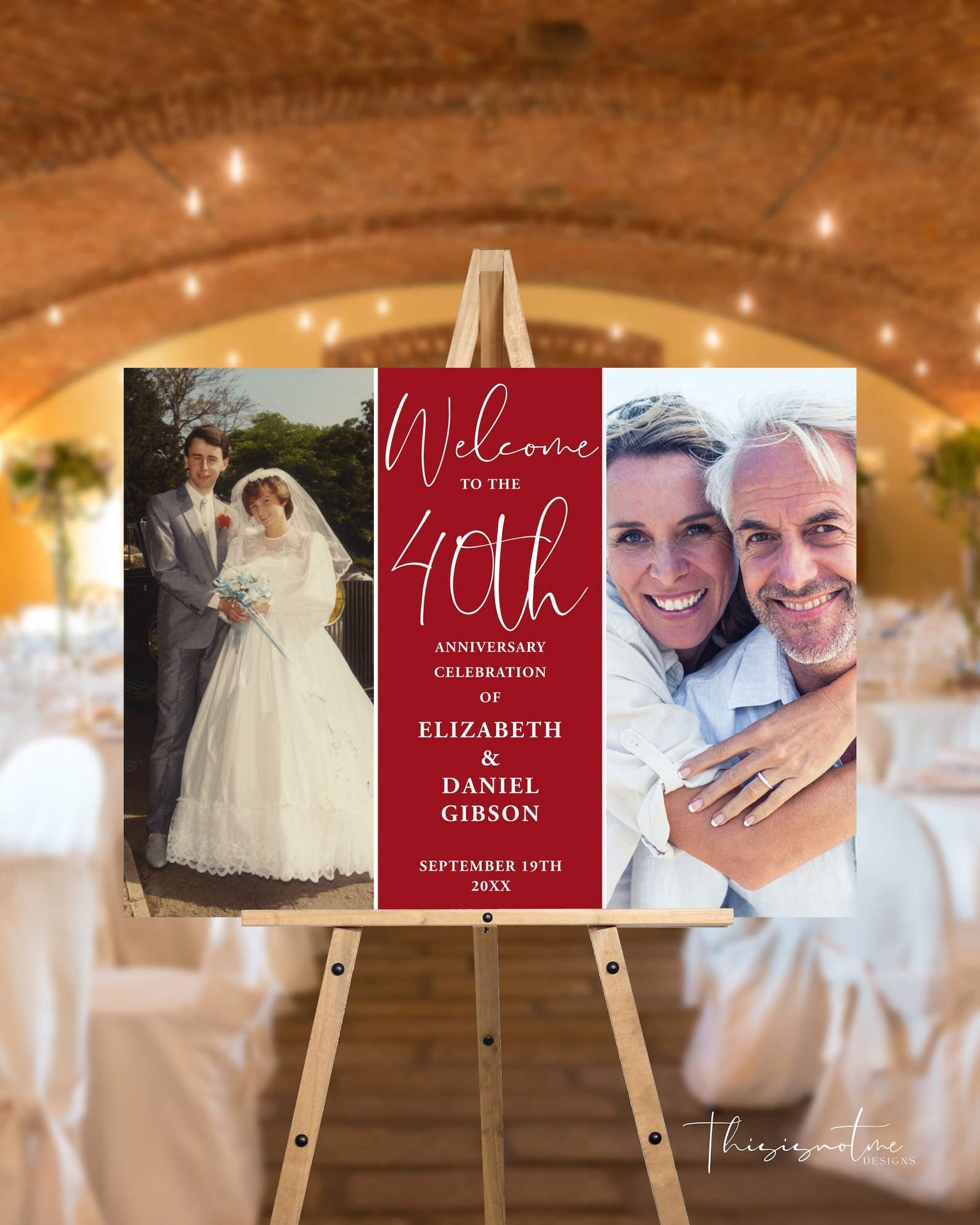 40th Anniversary Welcome Sign Template Editable Printable Photo Ruby ...
