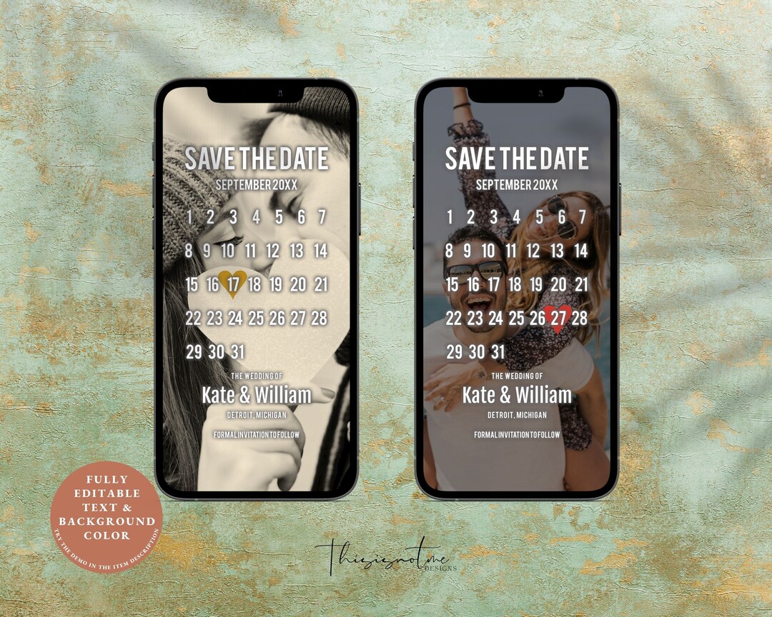 Calendar Save the Date Template, Calendar Save the Date Photo Evite ...