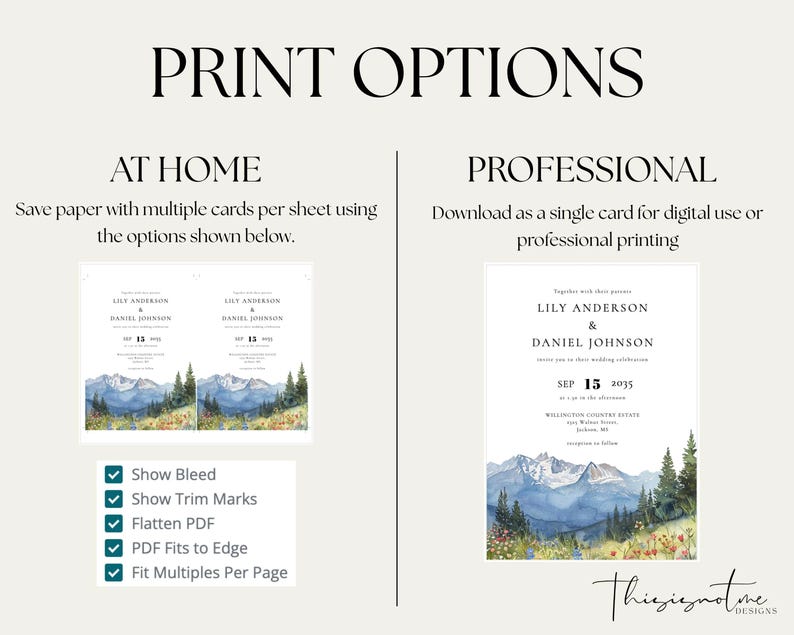 Watercolor Mountain Wedding Sign Bundle: Rustic Floral, Editable ...