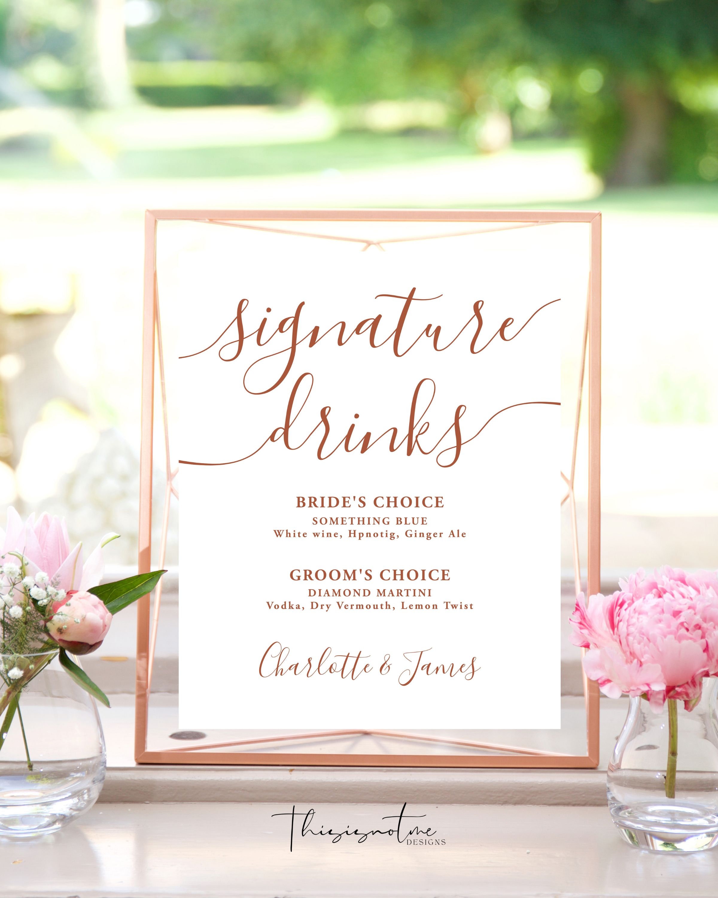 SIGNATURE Drink Sign Template, Signature Cocktail Sign, Printable ...