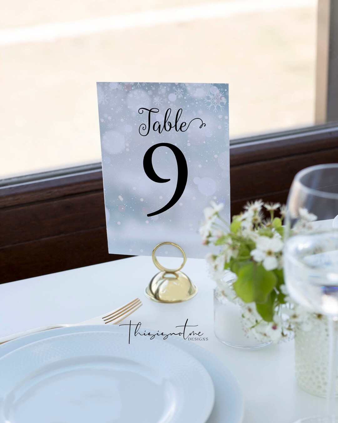 Winter Snowflakes Table Numbers Printable, Winter Wedding Table Number ...