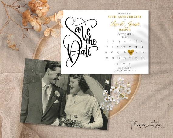 Save The Date Postcard Templates Anniversary Professional, Elegant,
