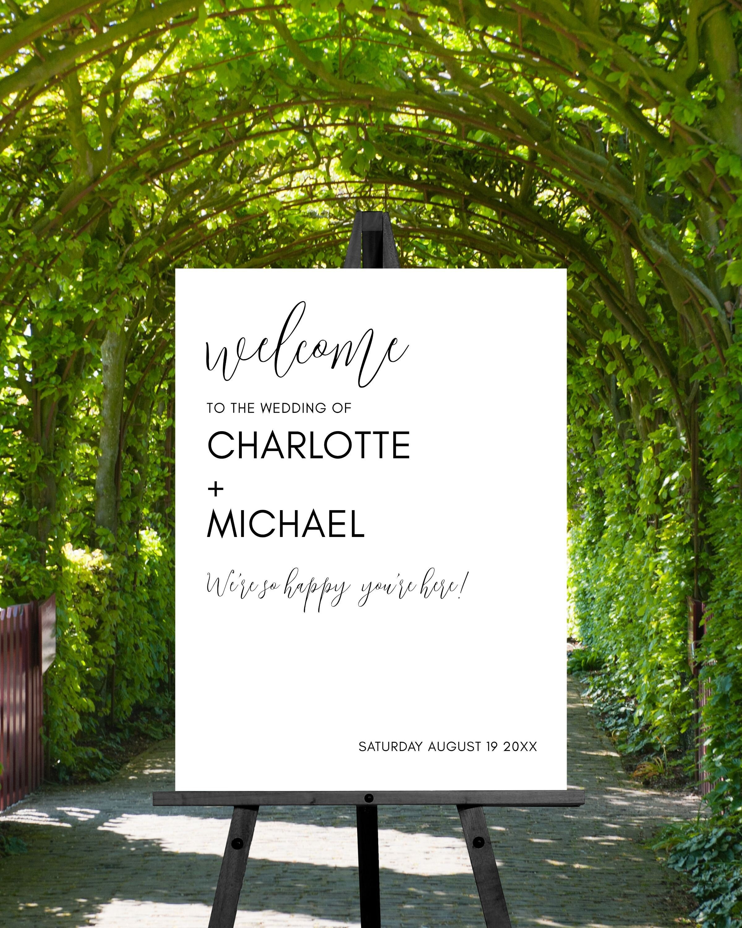 Modern Wedding Welcome Sign Template, Minimalist Wedding Welcome Sign ...