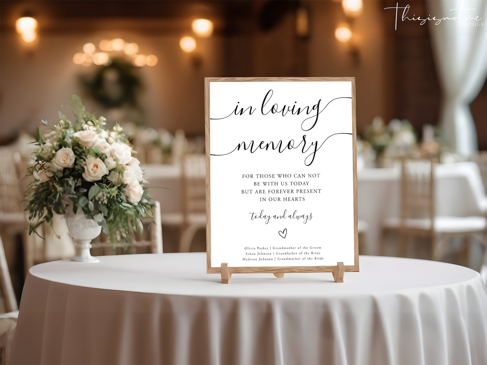 SIGNATURE Modern Memorial Sign for Wedding Forever in Our Hearts Sign ...