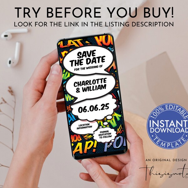 Comic Save the Date - Etsy