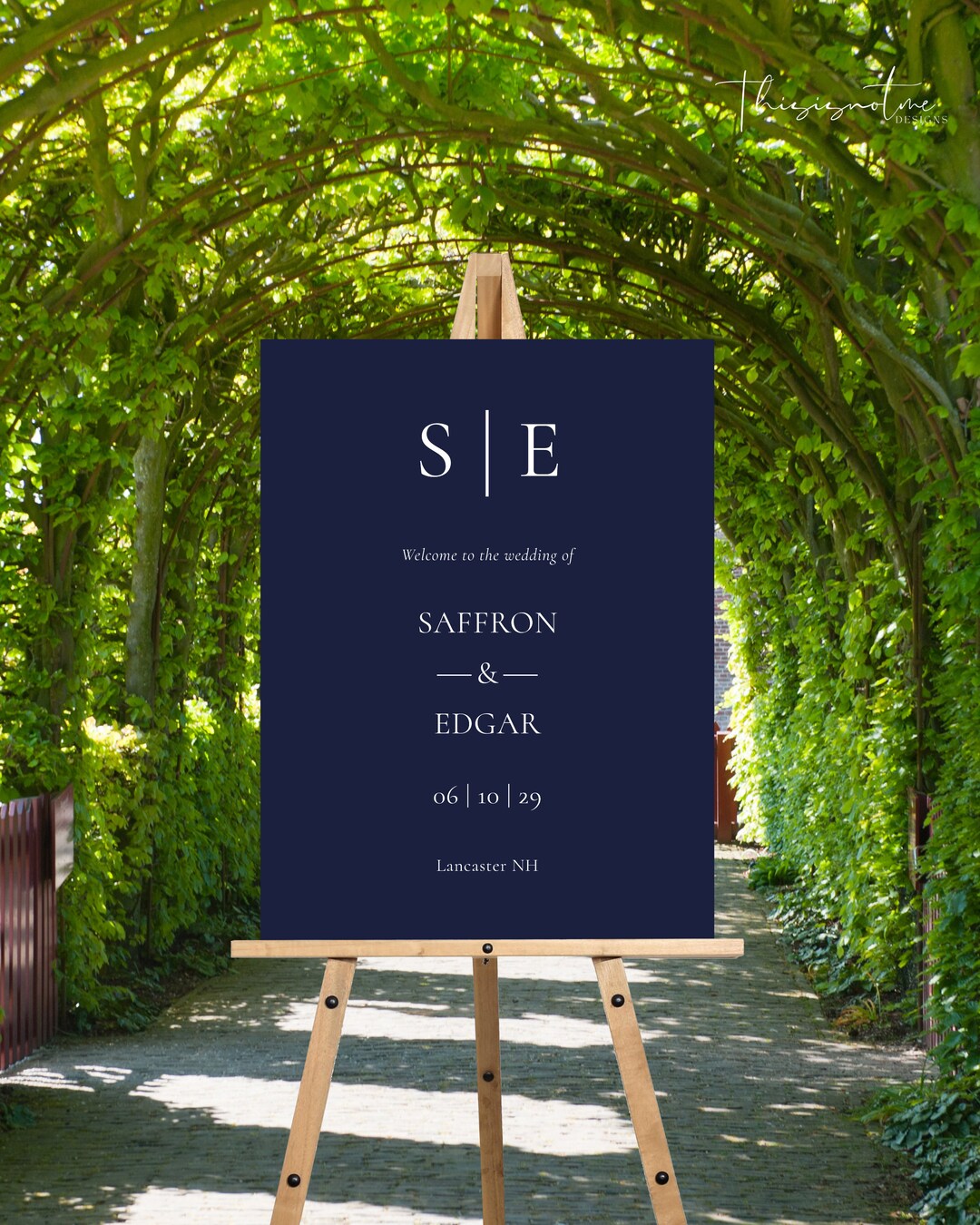 Minimalist Welcome Sign Template, Simple Navy Blue Welcome Sign ...