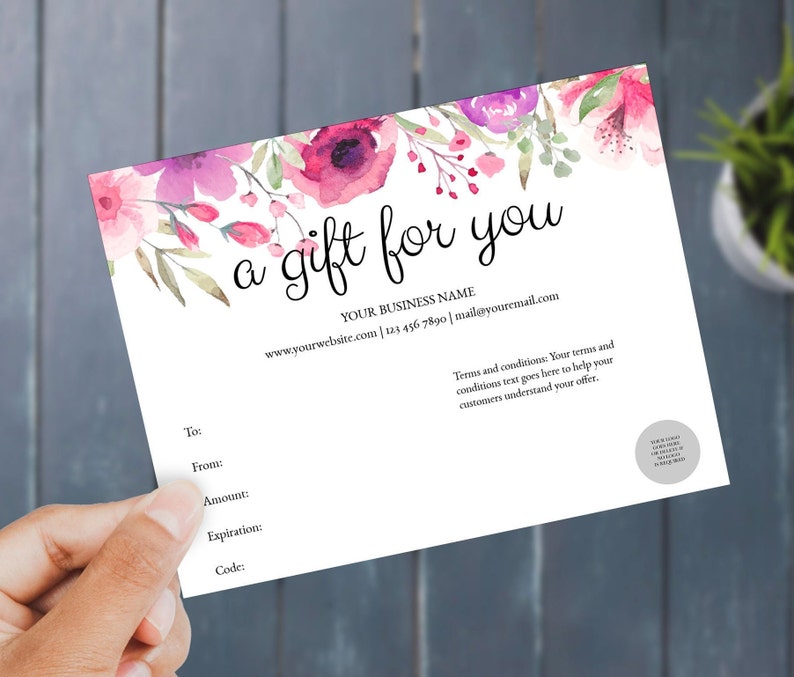 Printable Gift Certificate Template Editable Instant Download Etsy Printable Gift Certificate Template Editable Instant Download Etsy