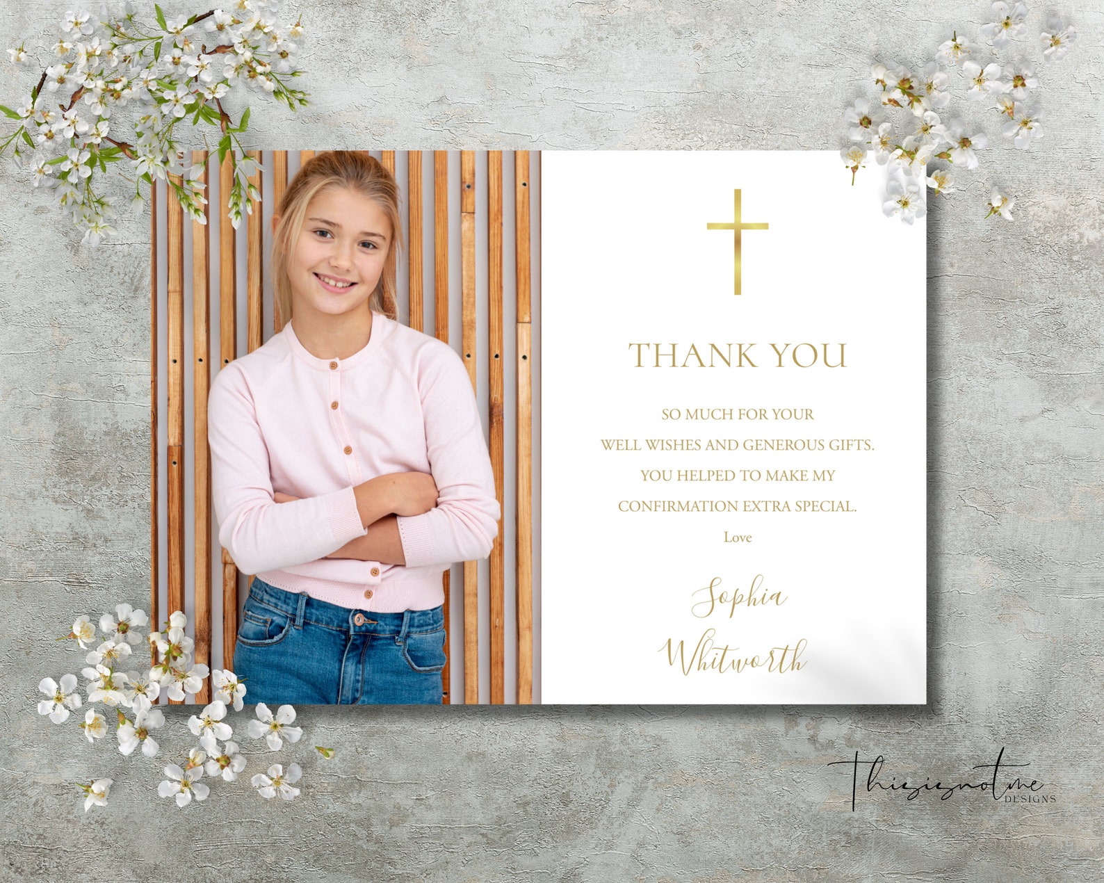 Confirmation Thank You Card Template, Photo Thank You Note Template ...