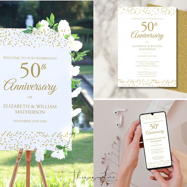 50th Wedding Anniversary Program Template - Etsy