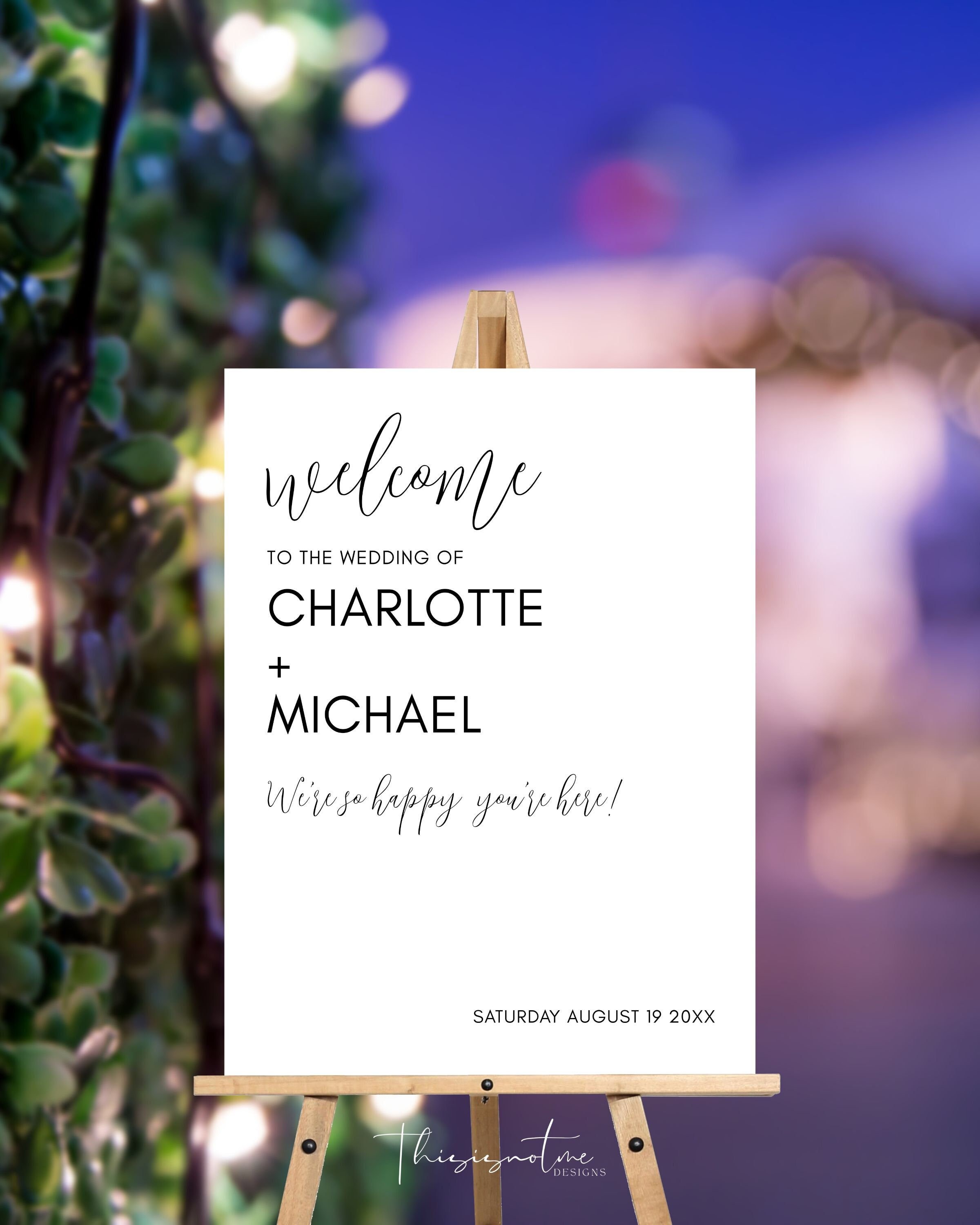 Modern Wedding Welcome Sign Template, Minimalist Wedding Welcome Sign ...