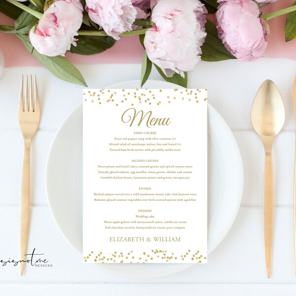 50th Wedding Anniversary Menu Template - Etsy