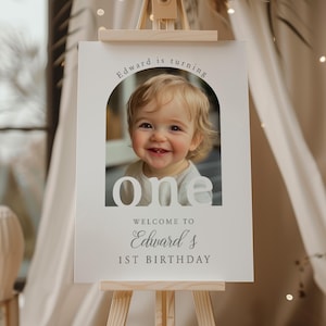 First Birthday Welcome Sign: Photo Template (digital Download) - Etsy