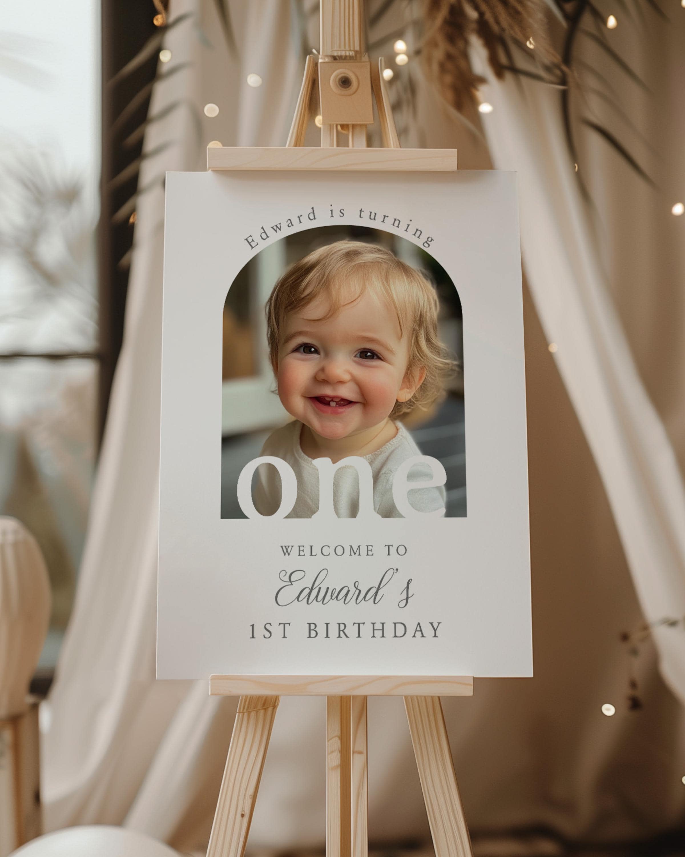 First Birthday Welcome Sign: Photo Template (digital Download) - Etsy