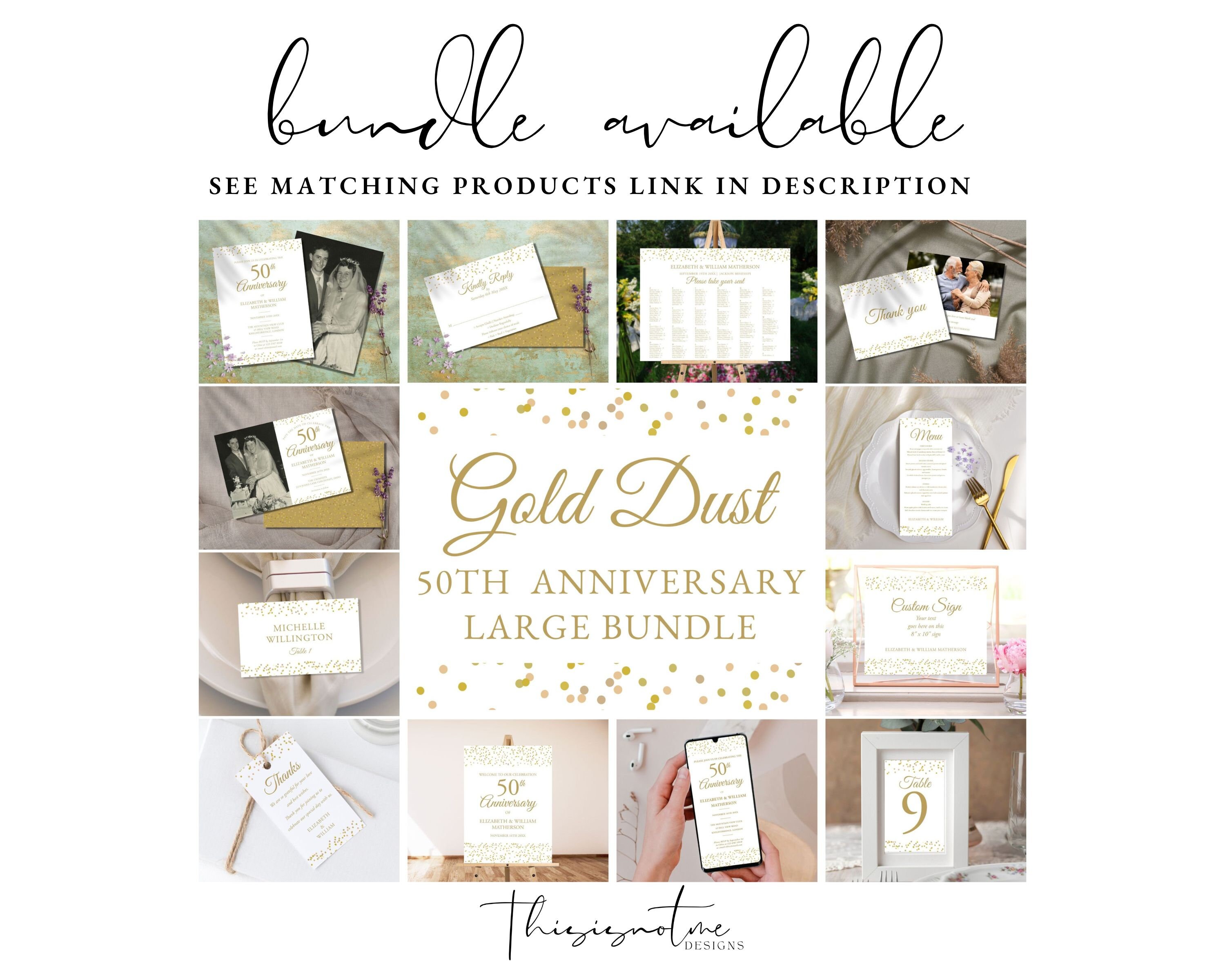 50th Golden Wedding Anniversary Celebration Bundle - Etsy