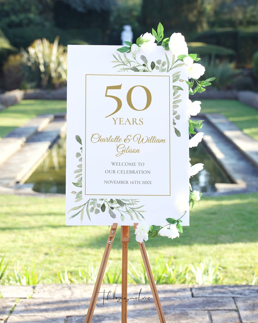 50th Golden Wedding Anniversary Welcome Sign, Any Year, Banner ...