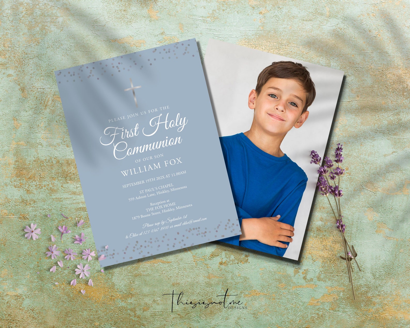 First Holy Communion Invitation Template, First Communion Printable ...