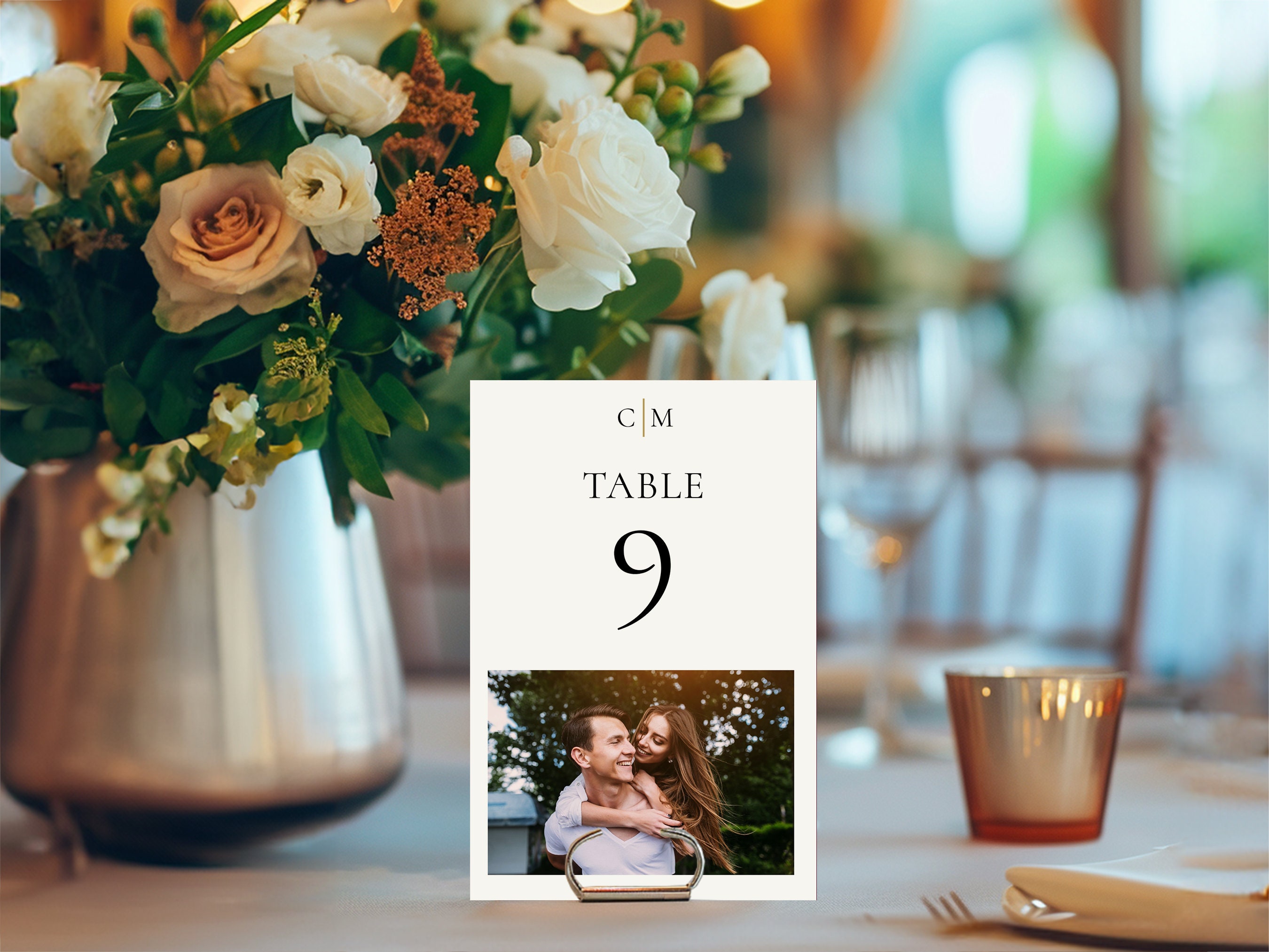 Wedding Table Number Template, Photo Table Numbers, Simple Editable ...