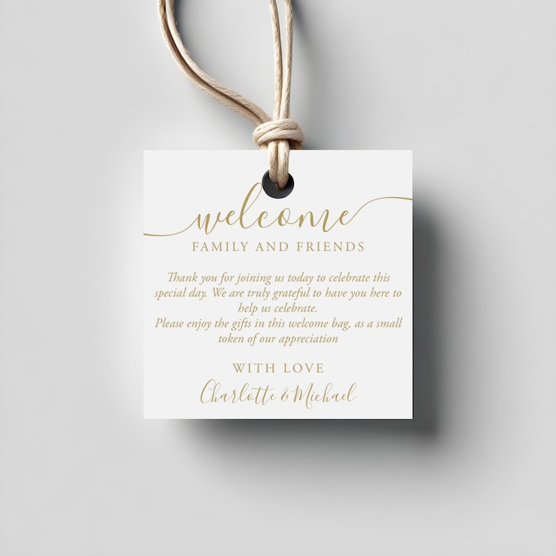 Welcome Bag Tags - Etsy