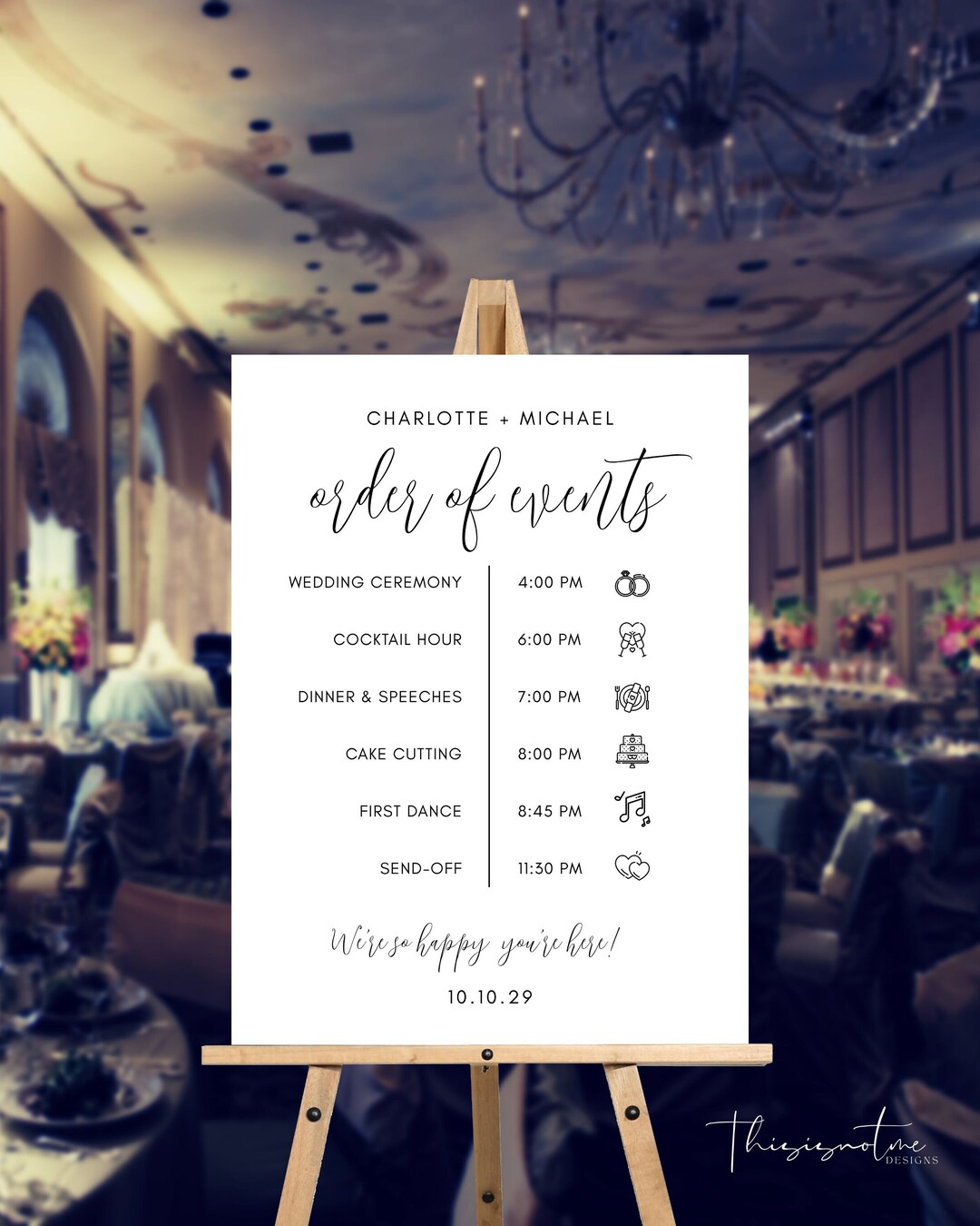 Wedding Order of Events Timeline Sign Template, Printable Timeline ...