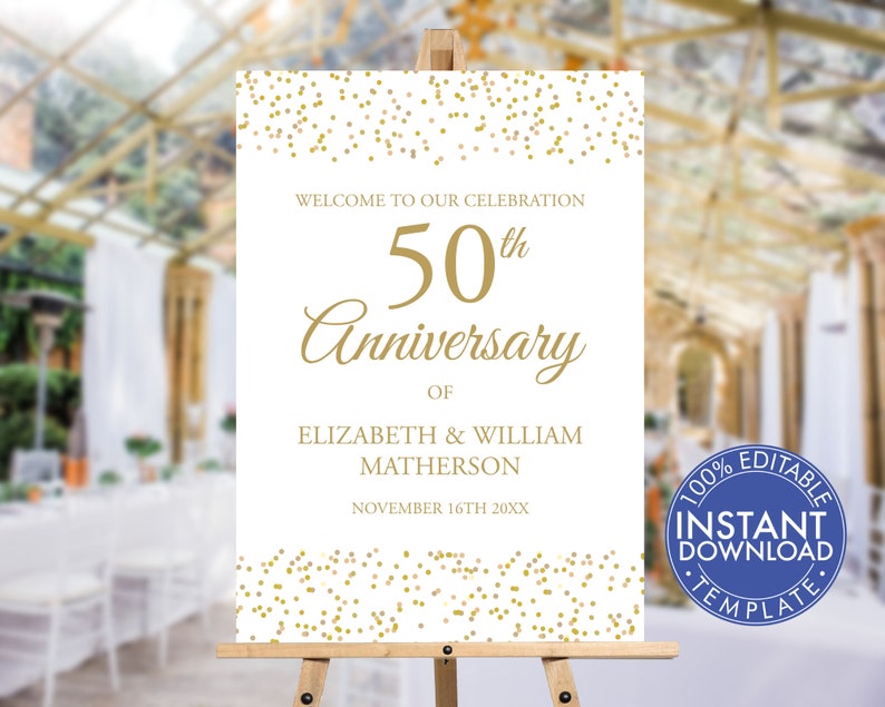 50th Golden Wedding Anniversary Celebration Bundle - Etsy