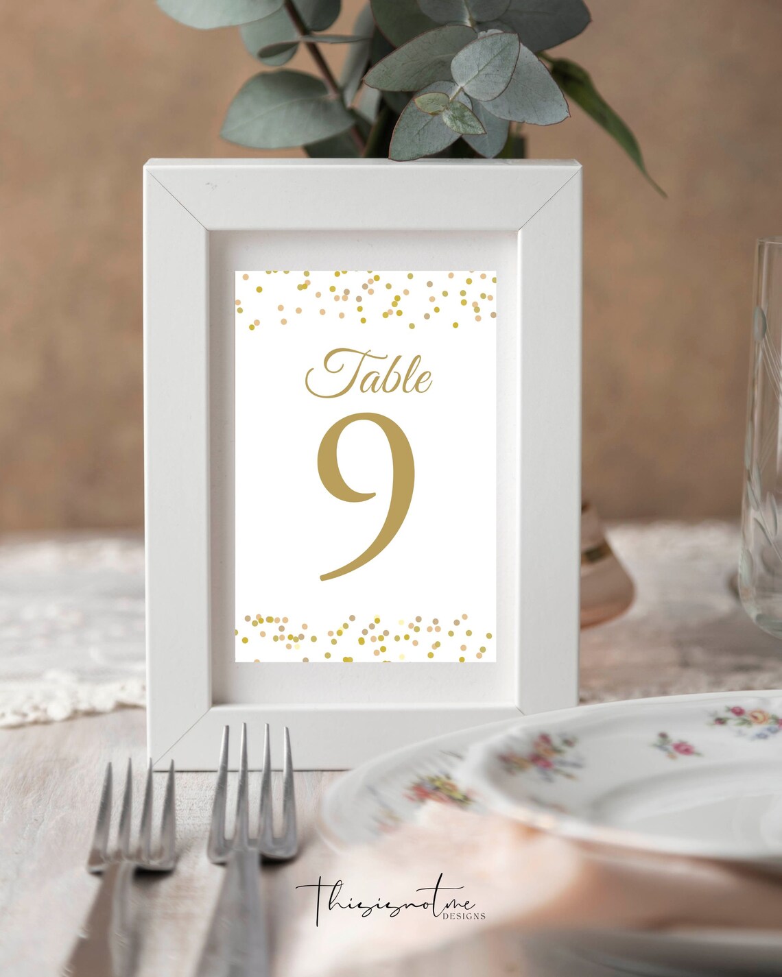 Gold Table Number Template Wedding Anniversary Table Numbers - Etsy