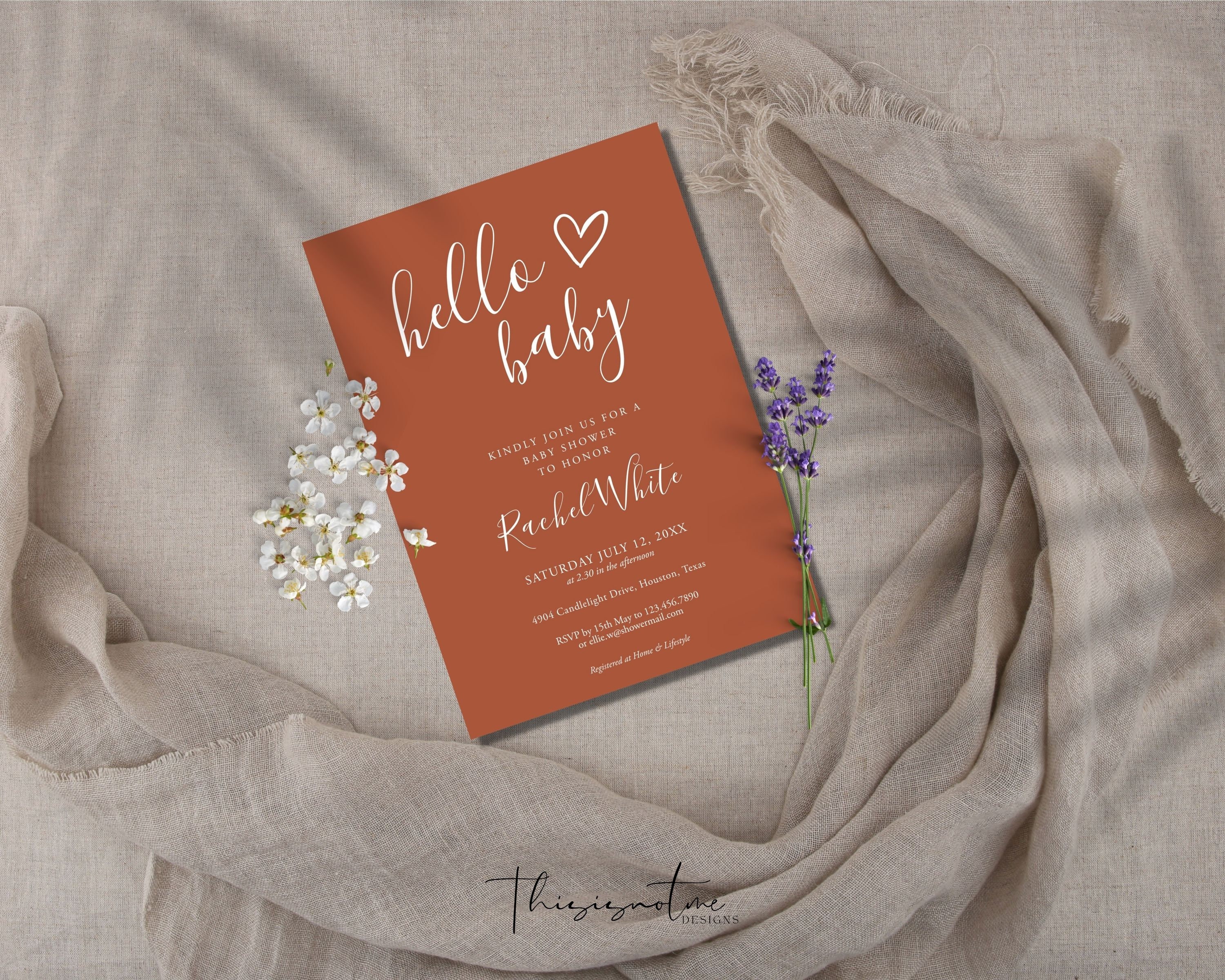 Hello Baby Shower Invitation Template Gender Neutral Baby - Etsy