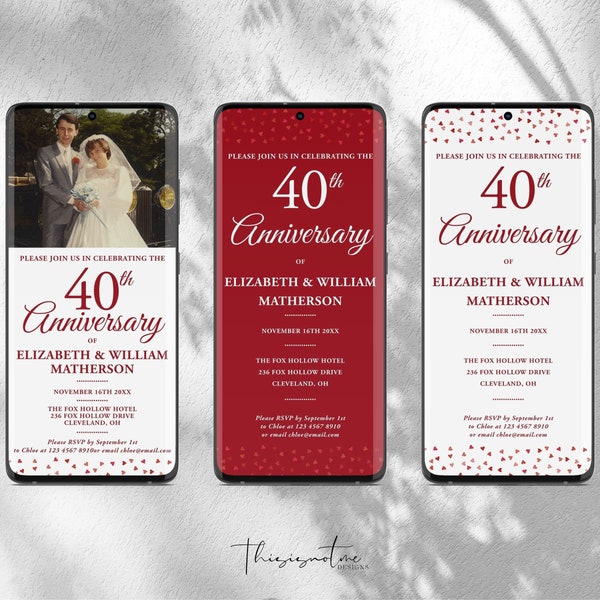 Surprise Ruby Wedding Anniversary Invitations - Etsy