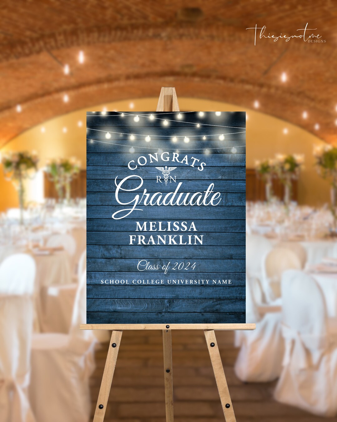 RN Nursing Graduation Welcome Sign Template, String Lights RN Nurse ...