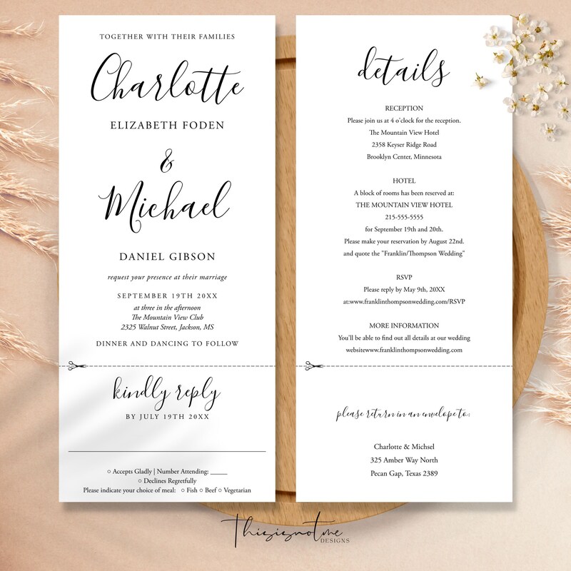 Folded Invitation - Etsy