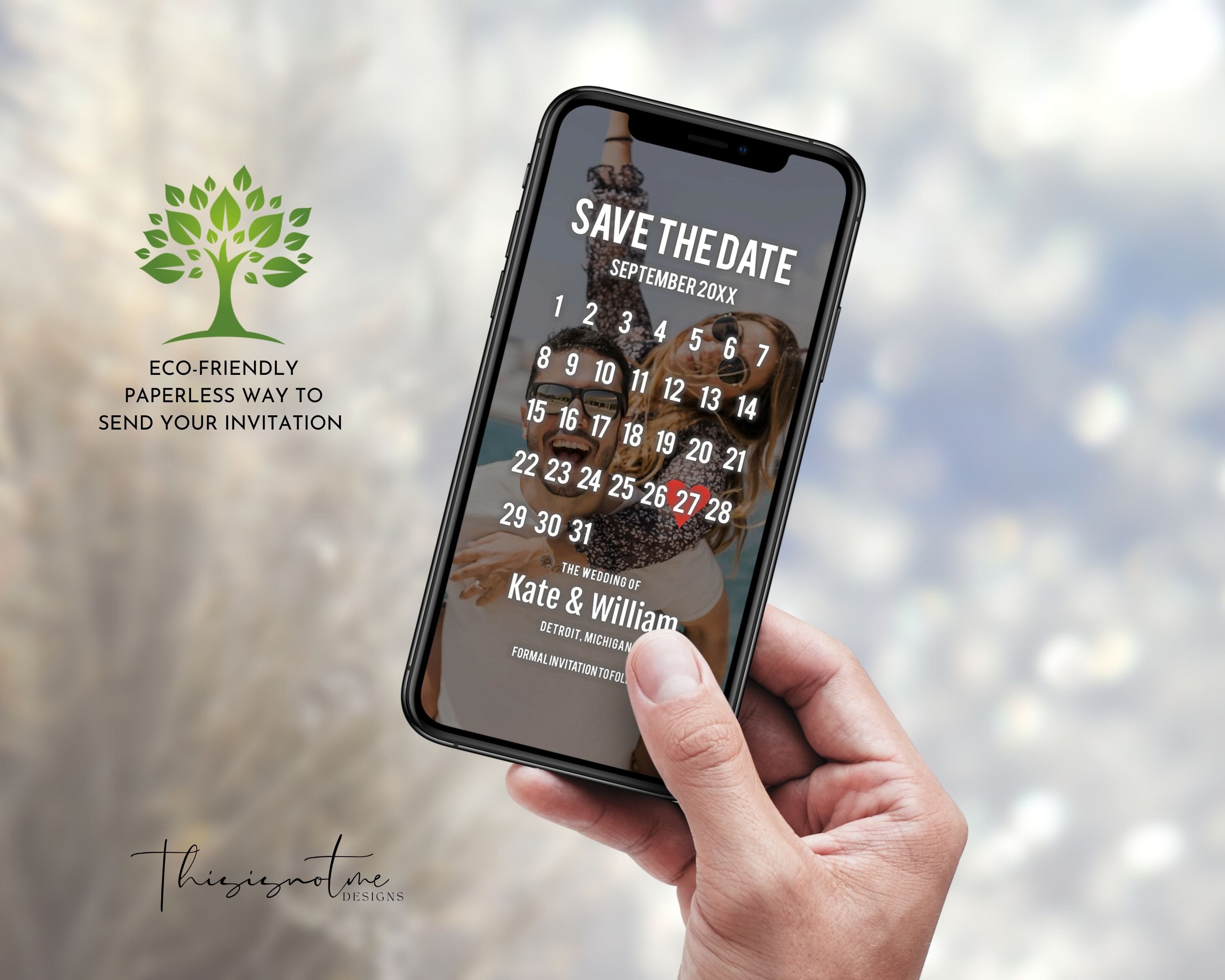Calendar Save the Date Template Calendar Save the Date Photo - Etsy