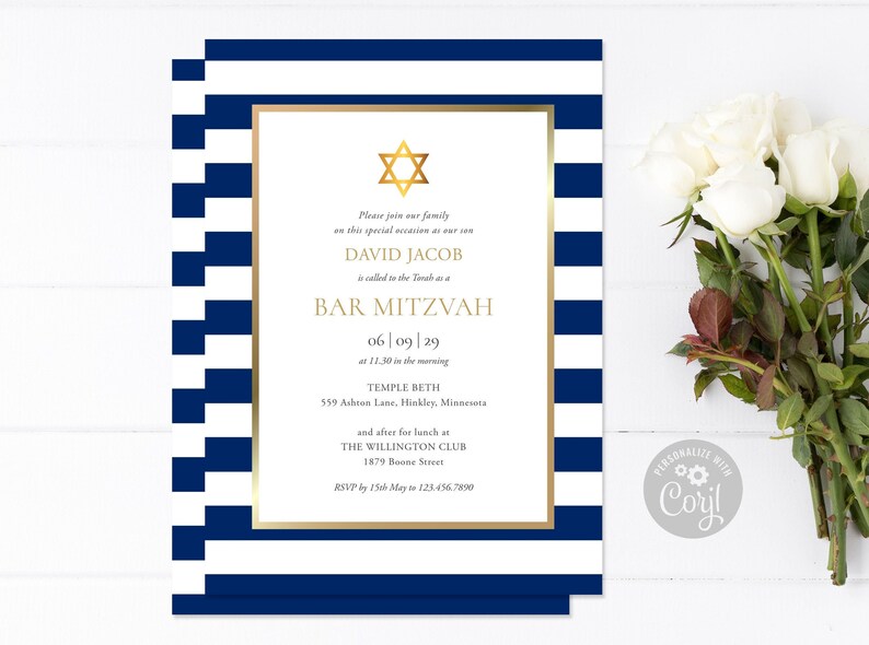 Bar Mitzvah Bat Mitzvah Invitation Template Classic Digital Etsy Bar Mitzvah Bat Mitzvah Invitation Template Classic Digital Etsy