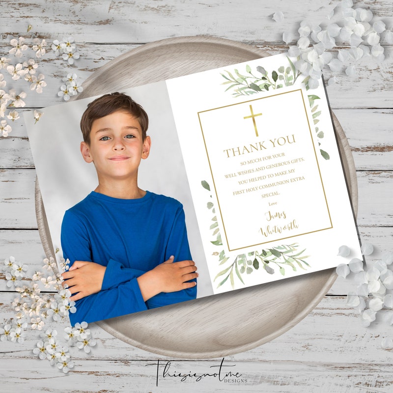First Communion Thank You Card - Etsy