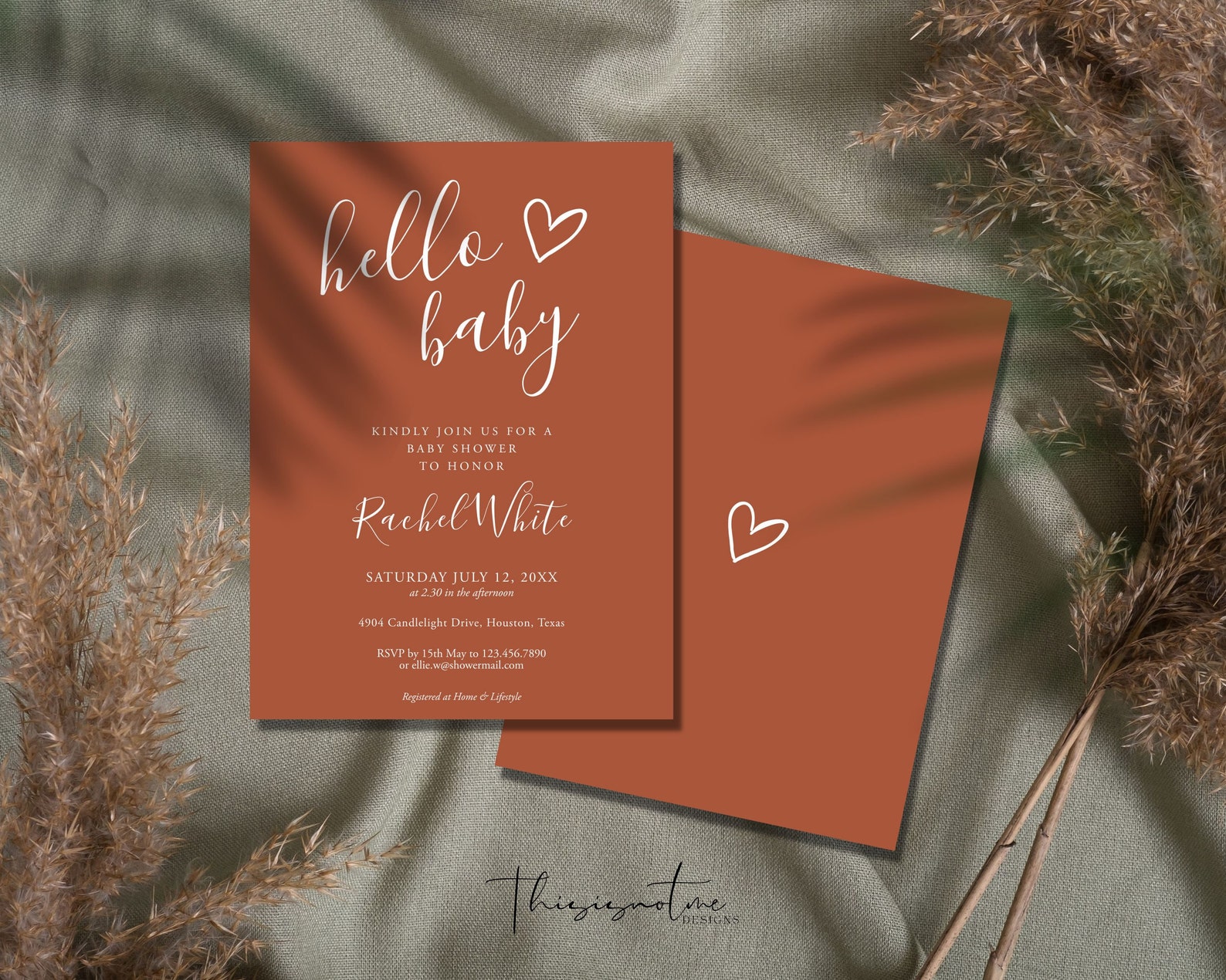 Hello Baby Shower Invitation Template Gender Neutral Baby - Etsy