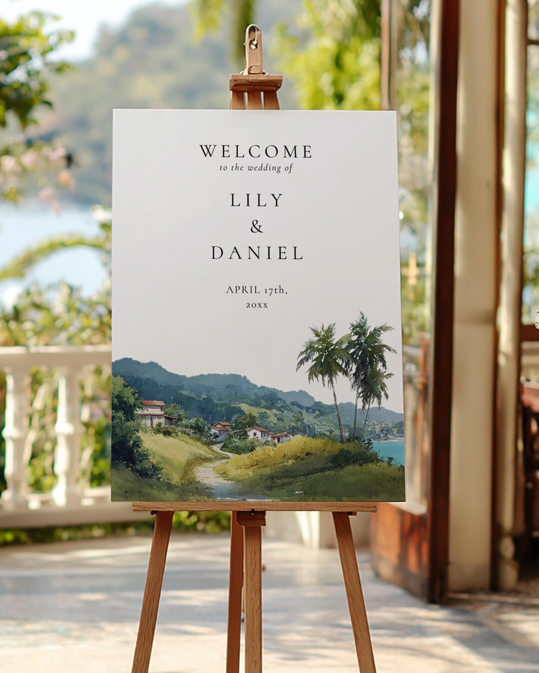 Watercolor Jamaica Caribbean Wedding Welcome Sign Template: Editable ...
