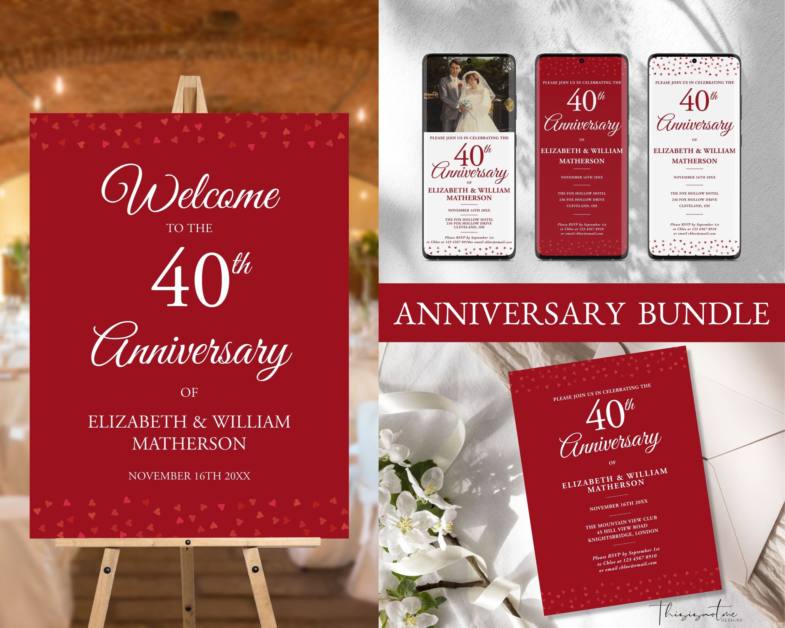 Surprise 40th Anniversary Invitations