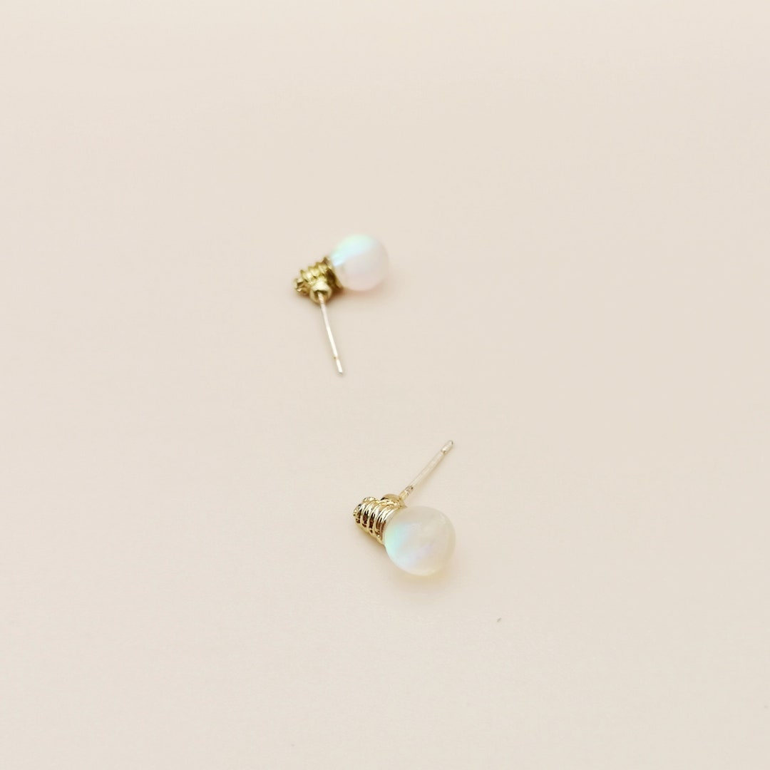 Light Bulb Stud Earrings With Iridescent Colours Fun and - Etsy