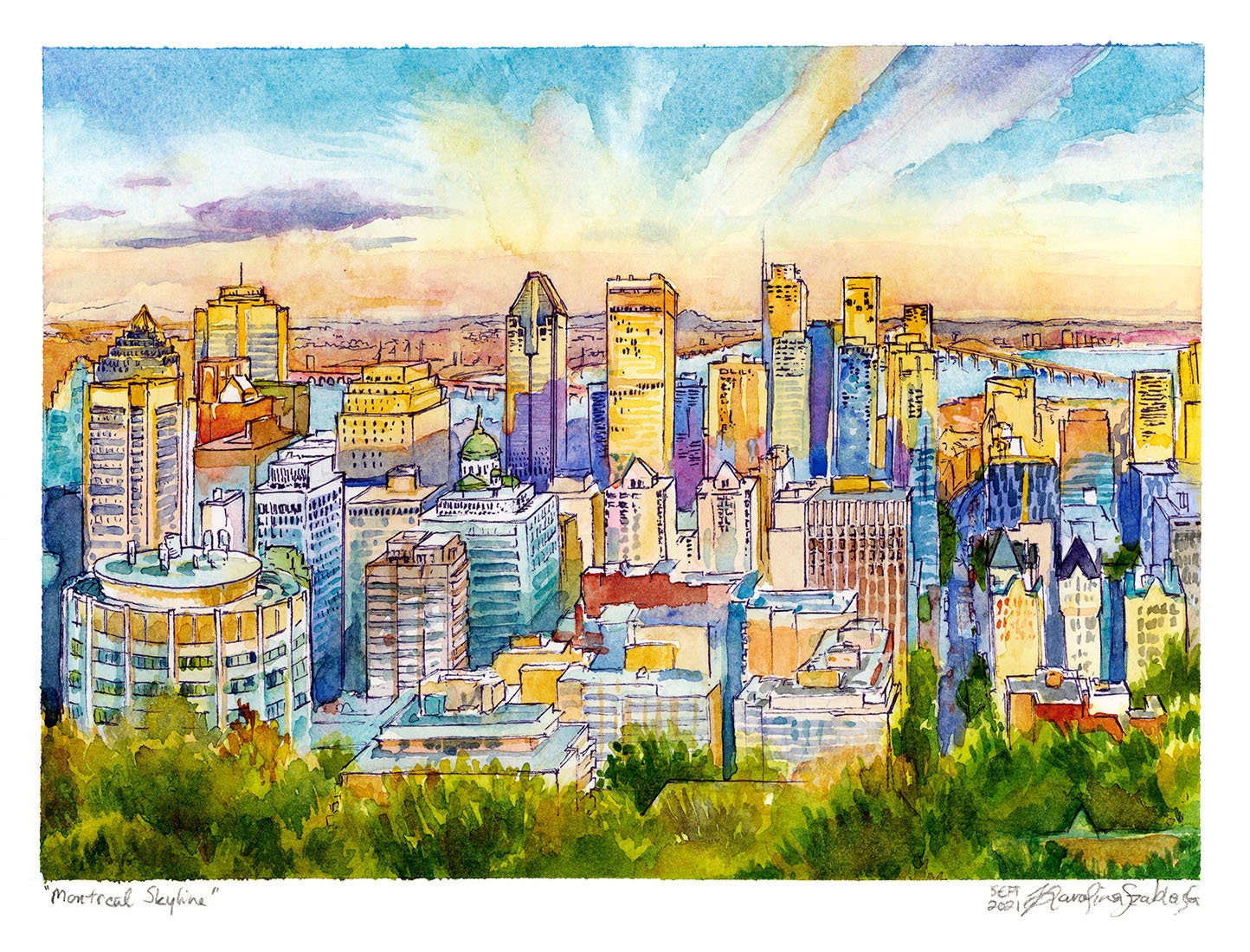 Montreal Art Print - Extra Large Wall Art Print of Montreal Skyline ...