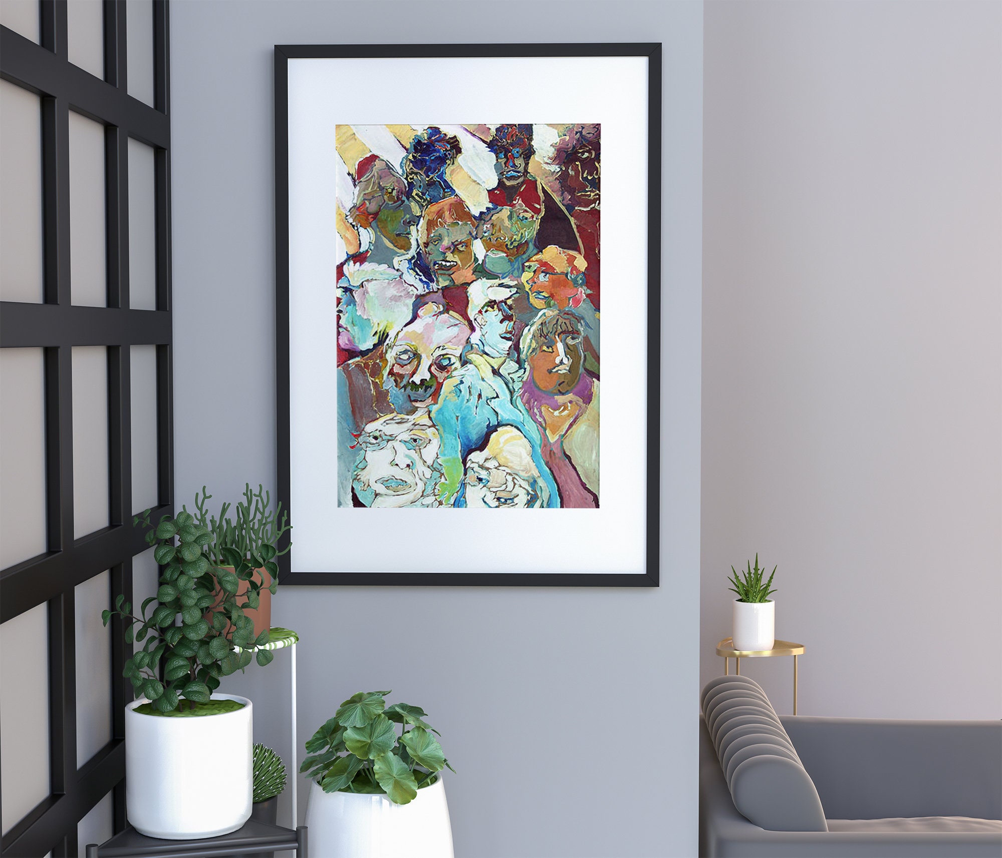 Psychedelic Art Prints - Large Weird Wall Art / Distorted Faces Surreal ...