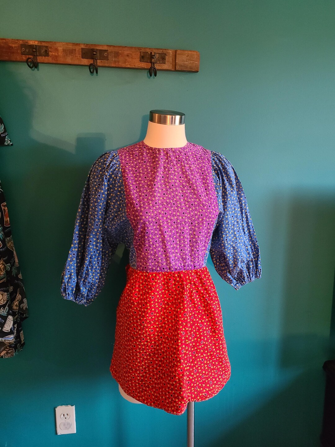 Vintage 1970s Patchwork Mini Dress Micro Mini 1960s Size Medium Womens ...