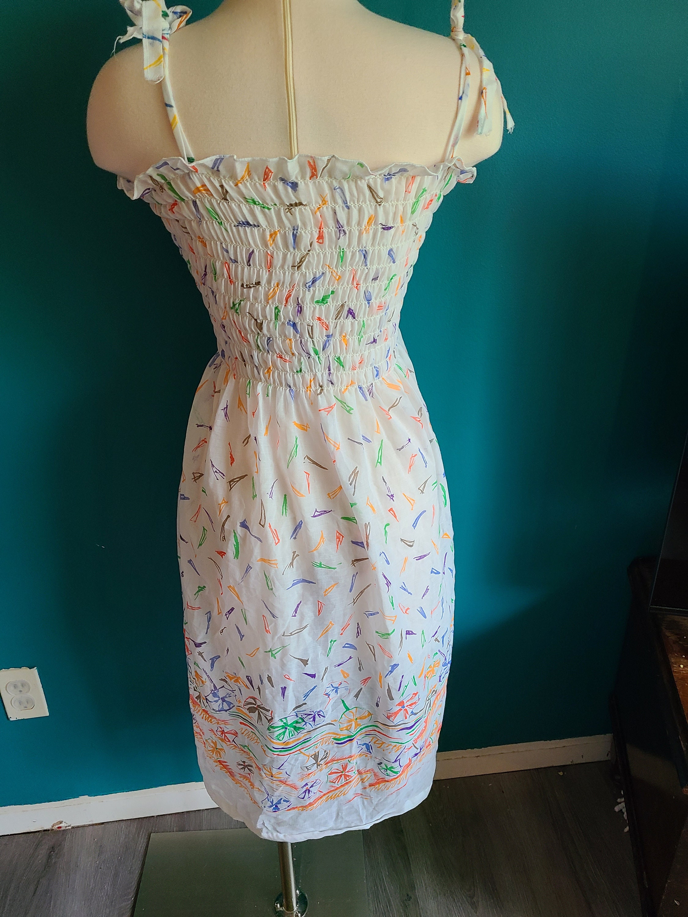 Vintage Size Small Sheer Sun Dress, 1970s, 1980s, Swim Cover Up ...
