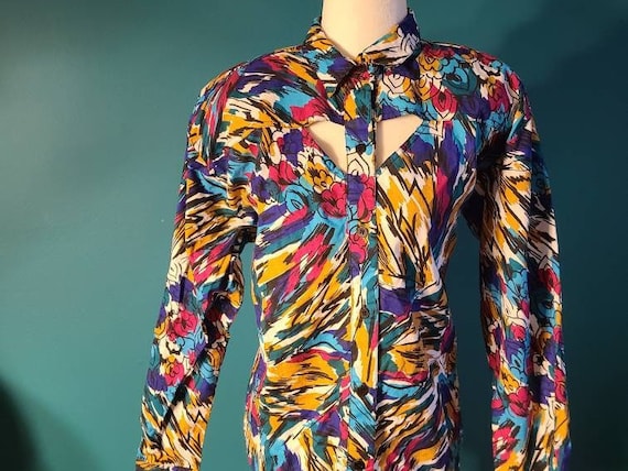 90s Western Cutout Shirt, Vintage Western, Tacky Shirt, 80s 90s Western Cutout Shirt, Vintage Western, Tacky Shirt, 80s