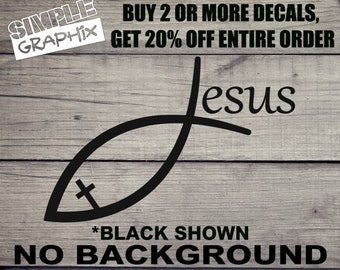 JESUS FISH V4 Vinyl Decal Bumper Sticker Christian | Etsy