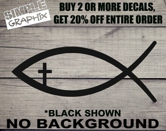 JESUS FISH V4 Vinyl Decal Bumper Sticker Christian | Etsy