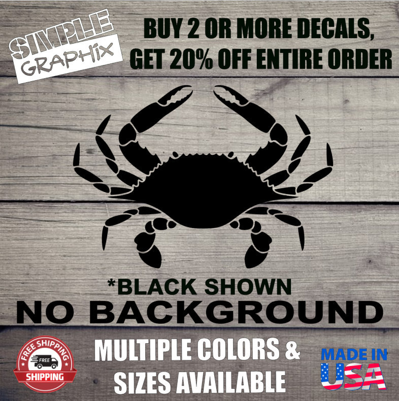 Blue Crab Vinyl Decal Bumper Sticker Fishing Crab - Etsy