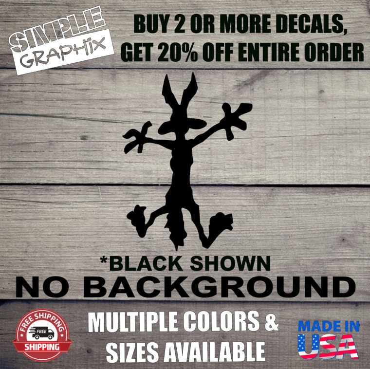 Wile E Coyote Splat Vinyl Decal, Bumper Sticker, Funny, Accident ...