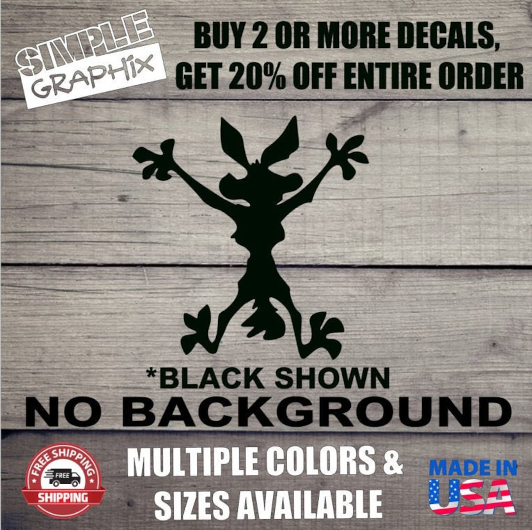Wile E Coyote Splat Vinyl Decal, Bumper Sticker, Funny, Accident ...
