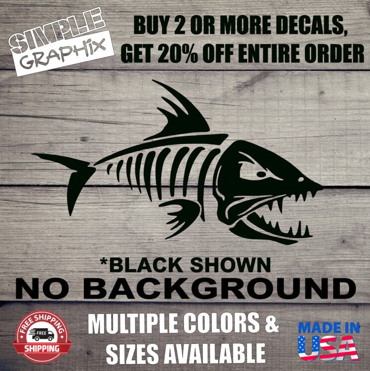 BONEFISH Vinyl Decal Bumper Sticker Fish Bones Fish Bone - Etsy