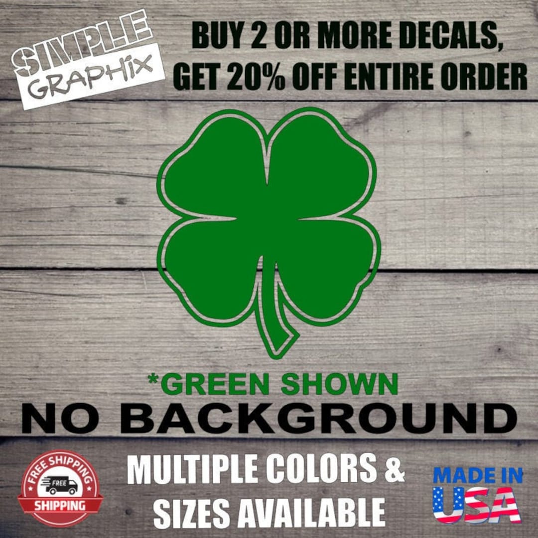 4 Leaf Clover Vinyl Decal, Bumper Sticker, Four Leaf Clover, JDM Decal ...