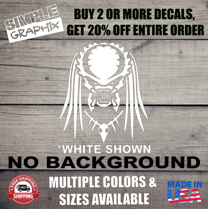Predator Face Head Style Vinyl Decal, Bumper Sticker, JDM Decal for ...